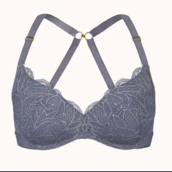 Lively | Intimates & Sleepwear | Lively Lace Nowire Pushup Gray Bra ...